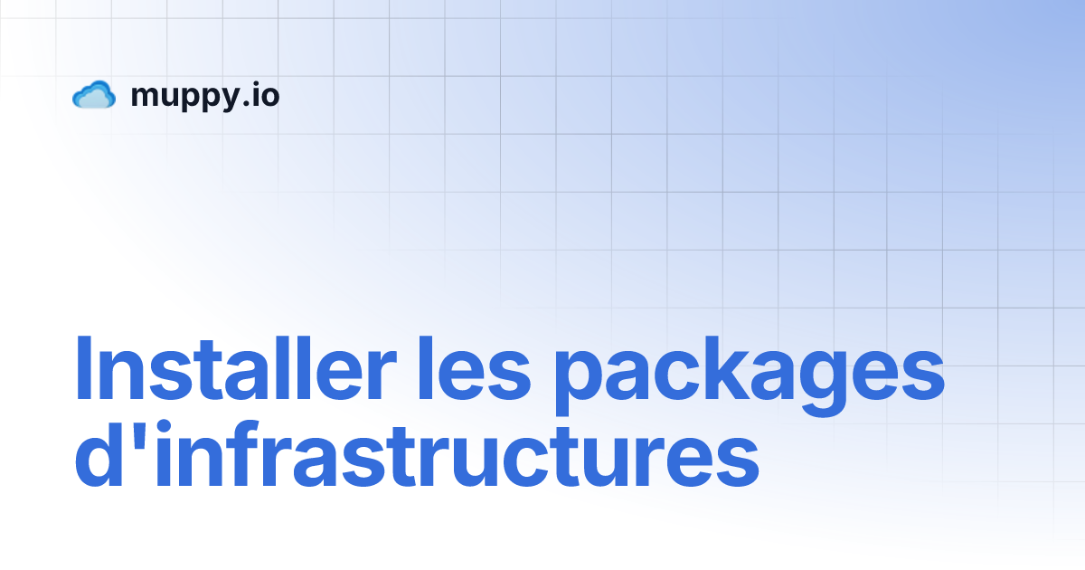Installer les packages d'infrastructures | muppy.io